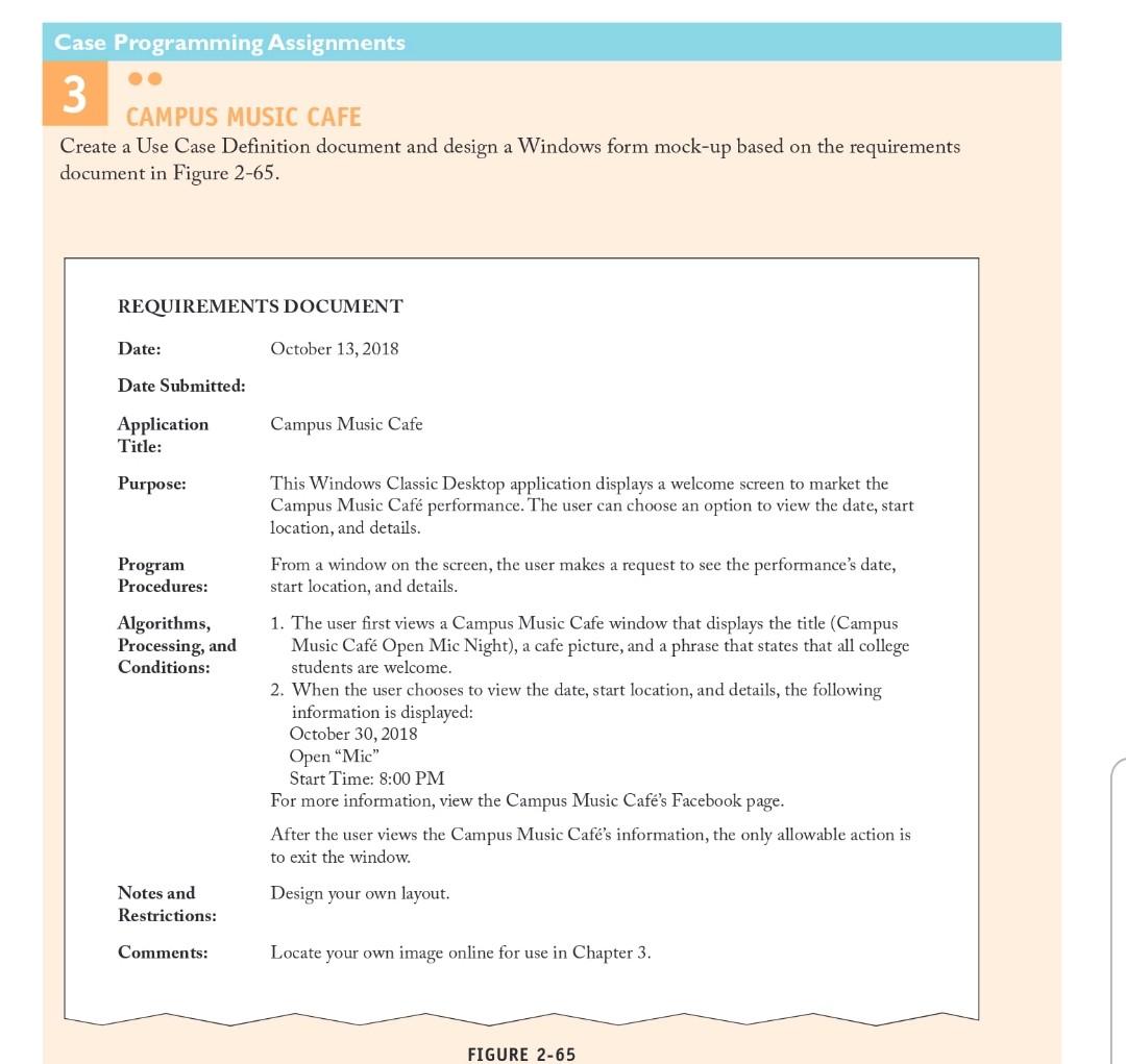 Solved Case Programming Assignments 3 Campus Music Cafe 