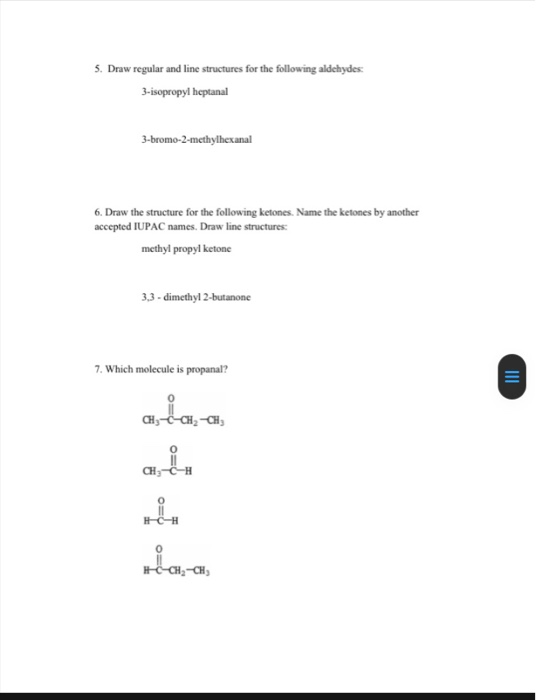 Solved 5. Draw regular and line structures for the following | Chegg.com