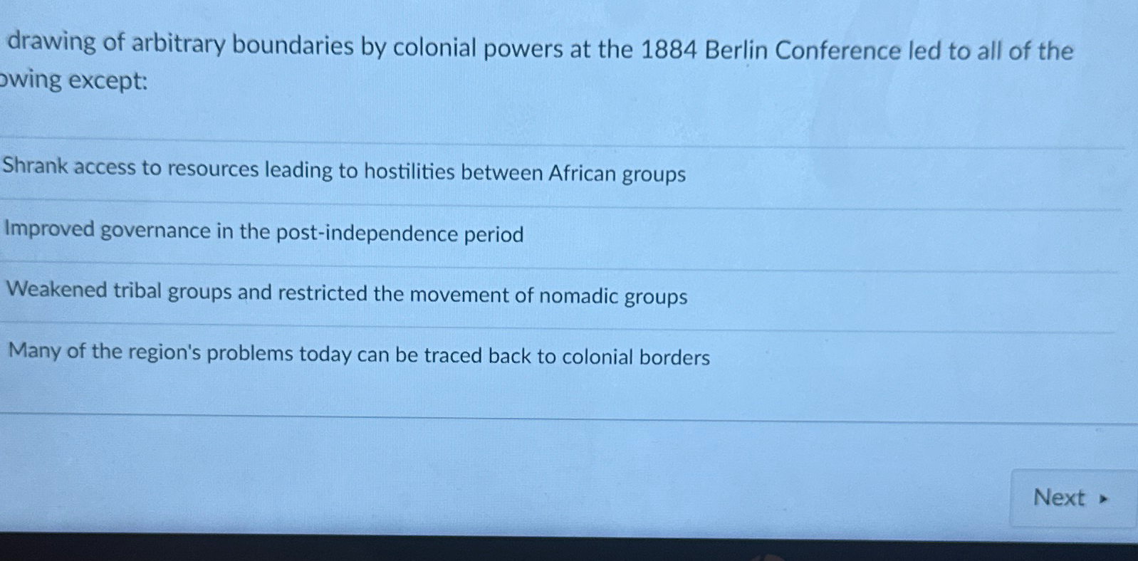Solved drawing of arbitrary boundaries by colonial powers at | Chegg.com