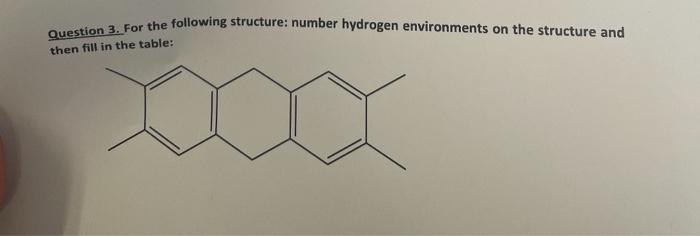Solved Question 3. For the following structure: number | Chegg.com