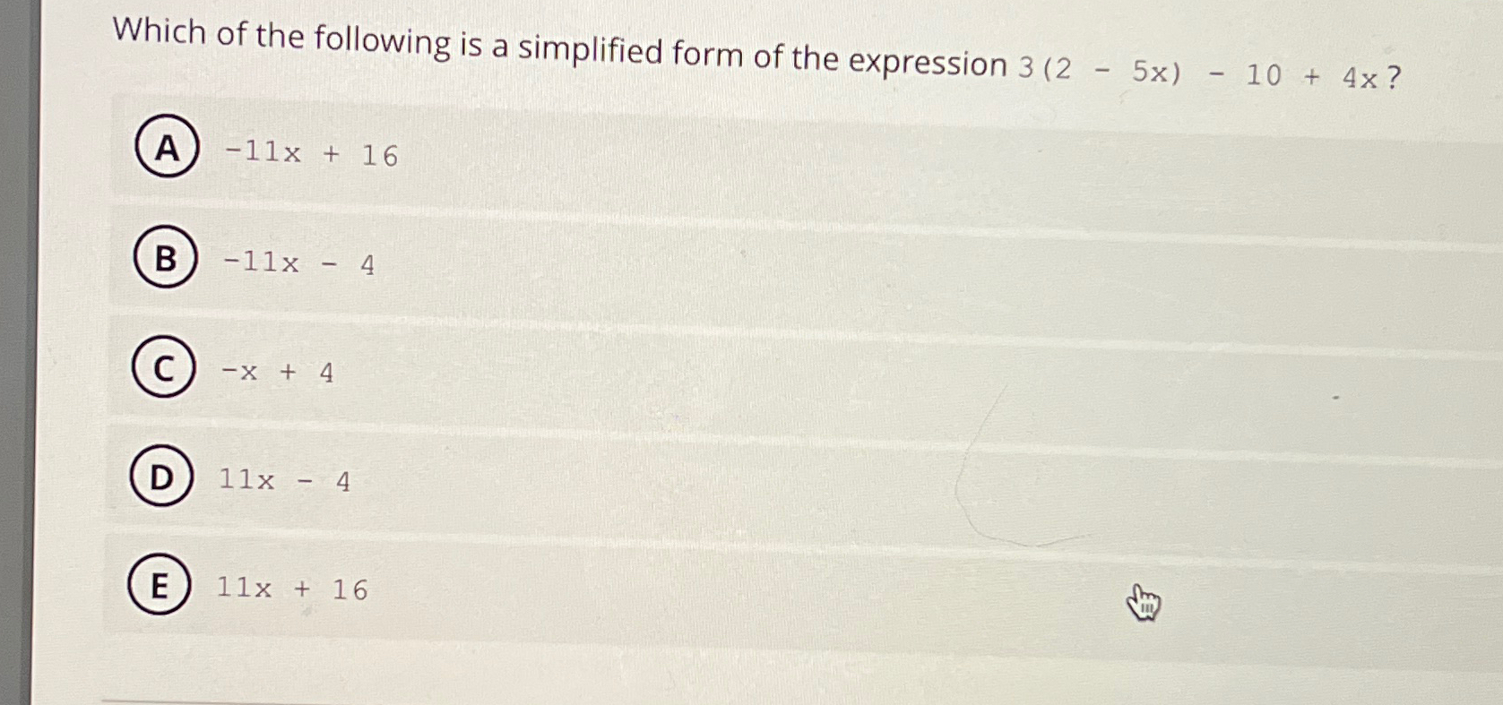 Solved Which of the following is a simplified form of the | Chegg.com