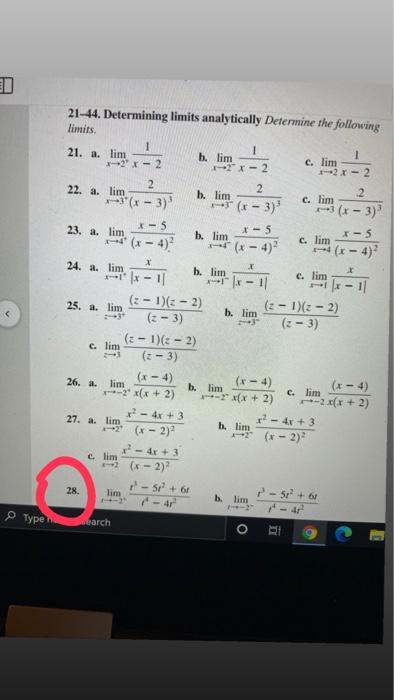 Solved D 21-44. Determining limits analytically Determine | Chegg.com