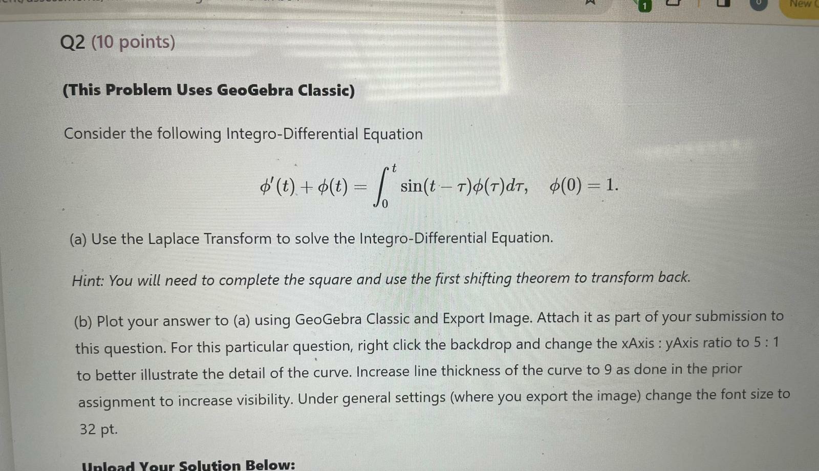 Solved Q2 (10 ﻿points)(This Problem Uses GeoGebra | Chegg.com