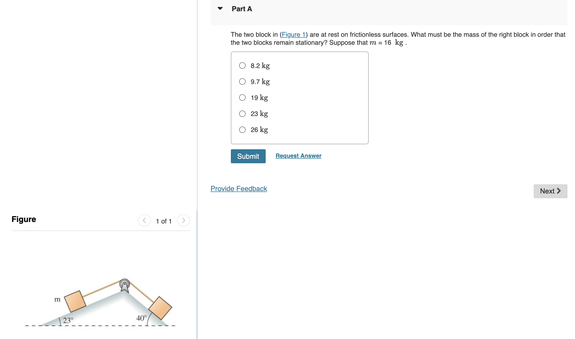 Solved Part AThe two block in (Figure 1) ﻿are at rest on | Chegg.com