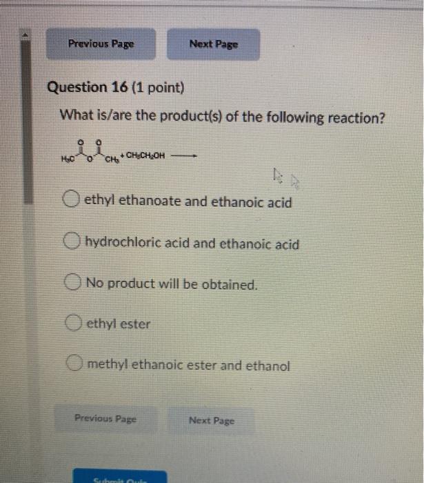 Solved Previous Page Next Page Question 16 (1 point) What | Chegg.com