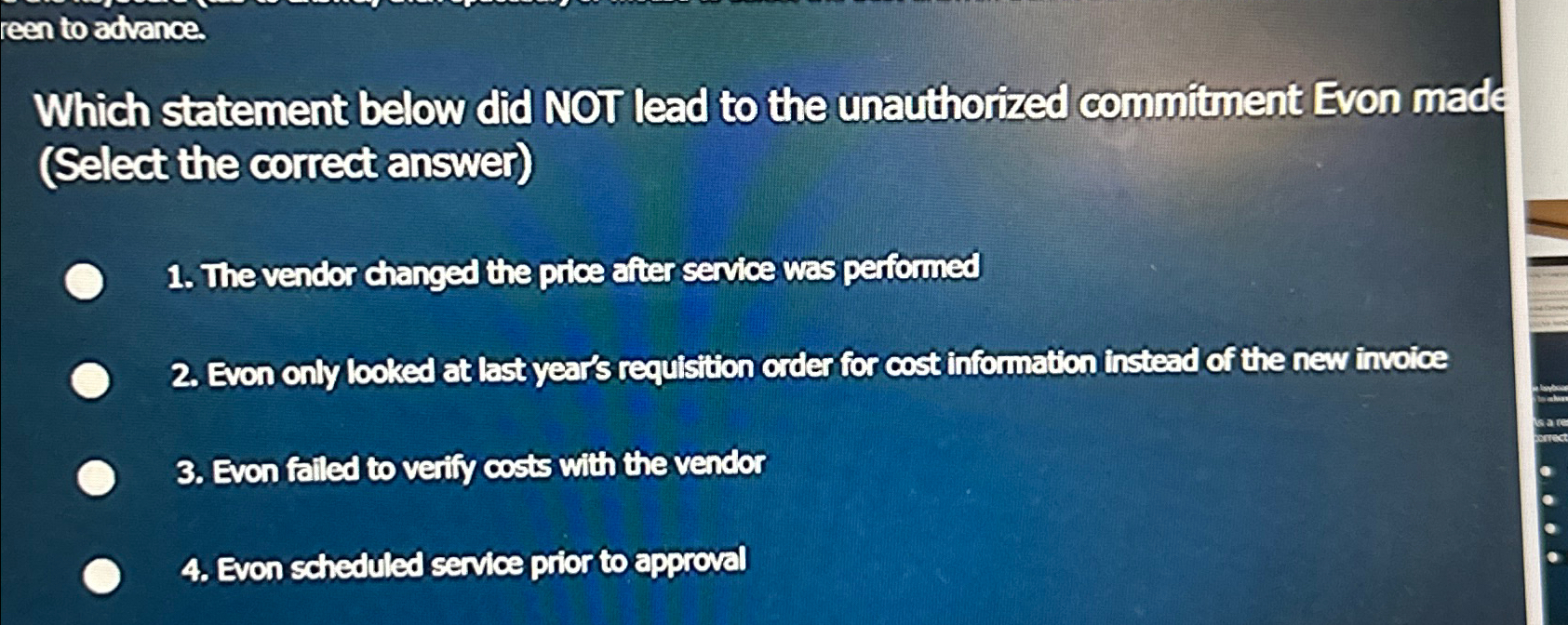 Solved reen to advance.Which statement below did NOT lead to | Chegg.com