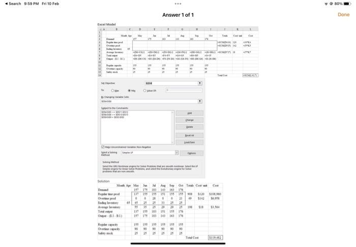 Solved solve the question using excel, I need a picture of | Chegg.com