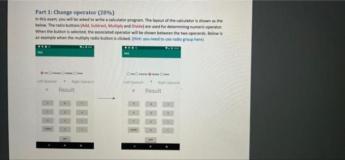 Solved Part 1: Change operator (20%) In this exam, you will | Chegg.com