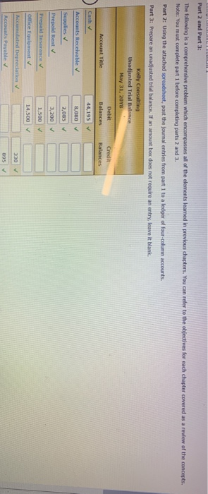 Solved Part 1: The following is a comprehensive problem | Chegg.com