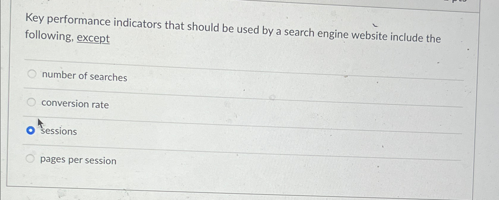 Solved Key performance indicators that should be used by a | Chegg.com