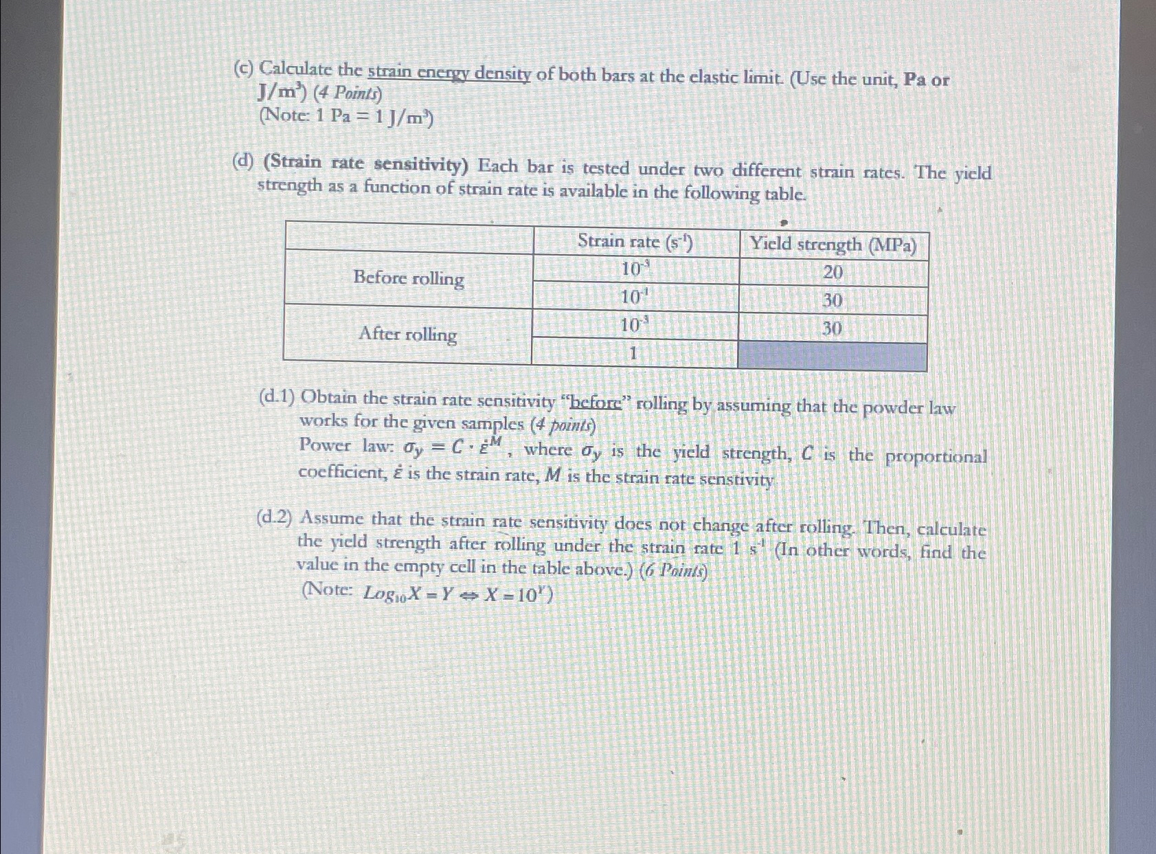 Solved (c) ﻿Calculate the strain energy density of both bars | Chegg.com