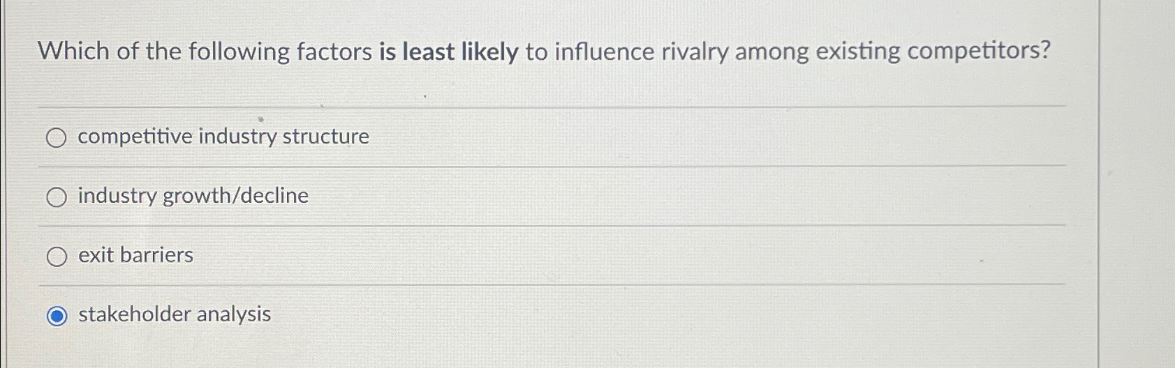 Solved Which of the following factors is least likely to | Chegg.com