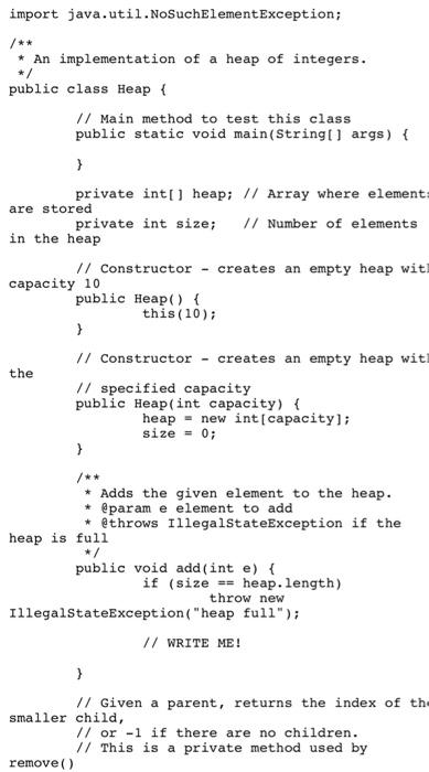 Solved import java.util.NoSuchElementException; * An | Chegg.com