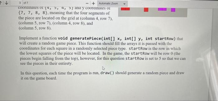 Solved a ↑ & 3 of 7 + Automatic Zoom Q2: Generate a Kandom | Chegg.com