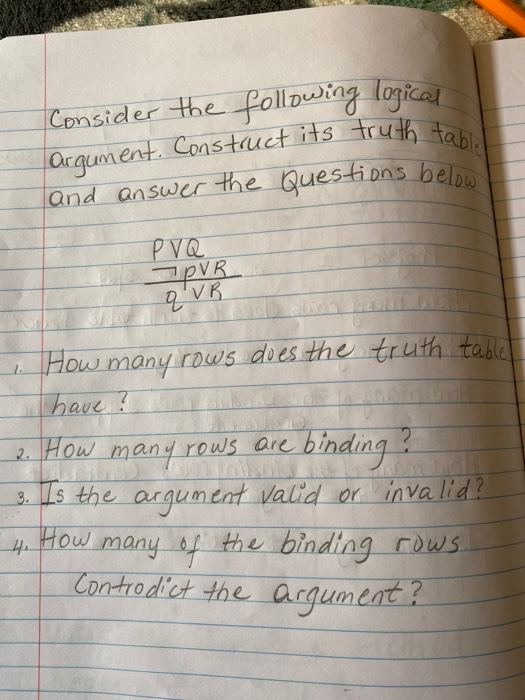 Solved argument. Construct its truth tablet Consider the | Chegg.com