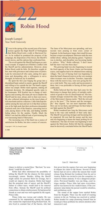 Solved Robin Hood Joseph Lampel Nre York Limatenily 1. | Chegg.com