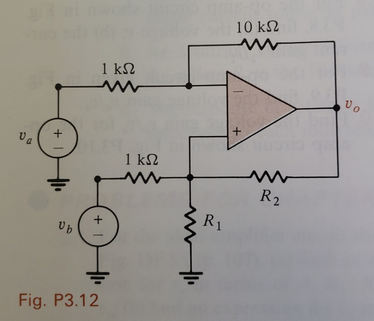Solved 3.12 ﻿For the op-amp circuit shown in Fig.P3.12, | Chegg.com