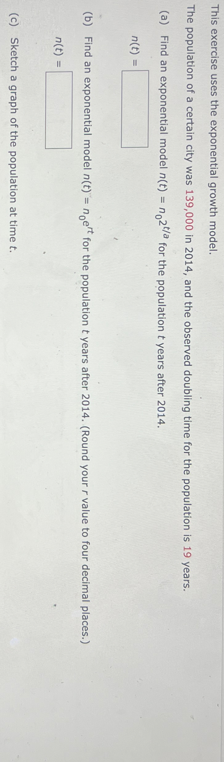 Solved This exercise uses the exponential growth model.The | Chegg.com