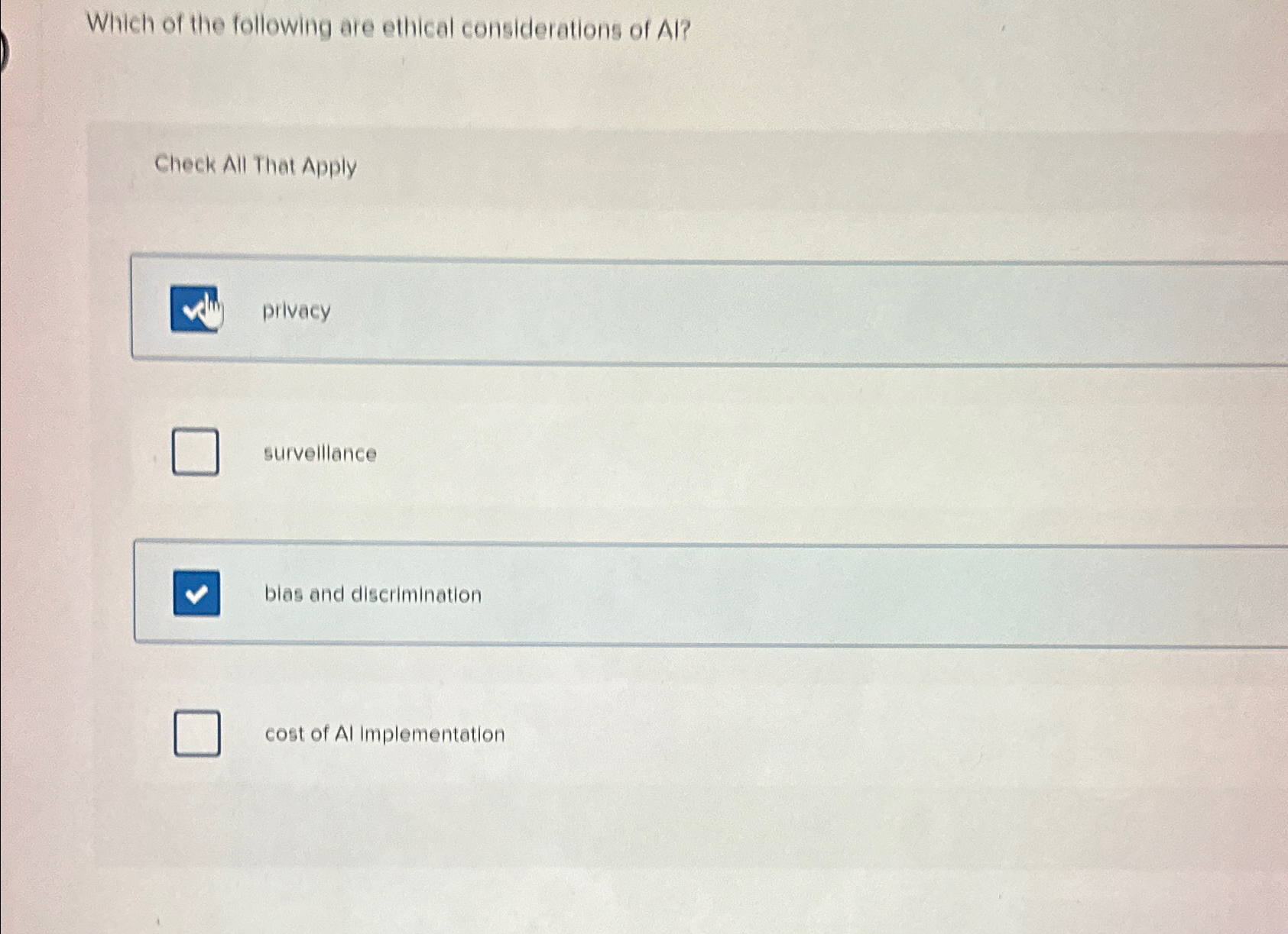 Solved Which of the following are ethical considerations of | Chegg.com