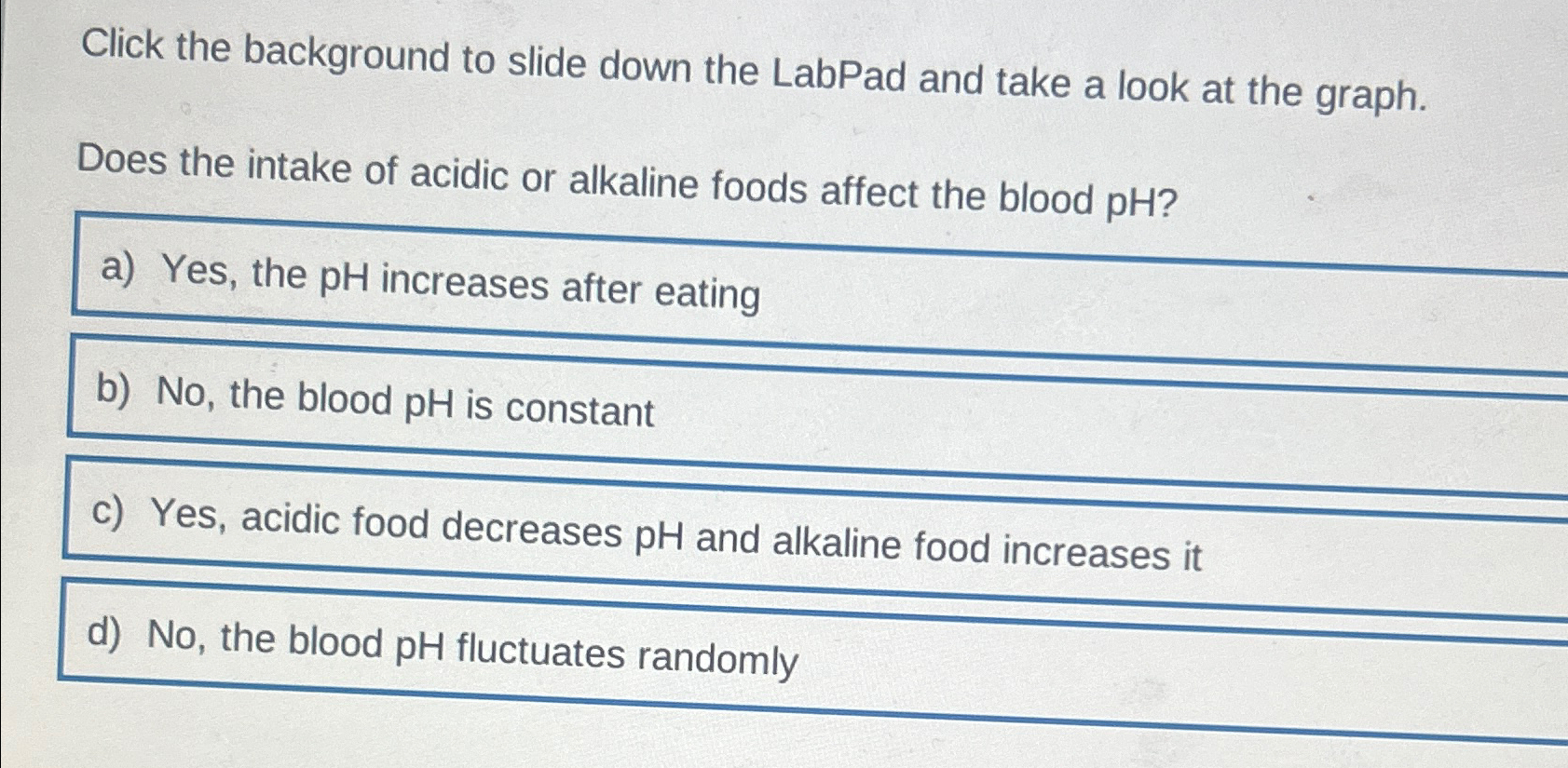 Solved Click the background to slide down the LabPad and | Chegg.com