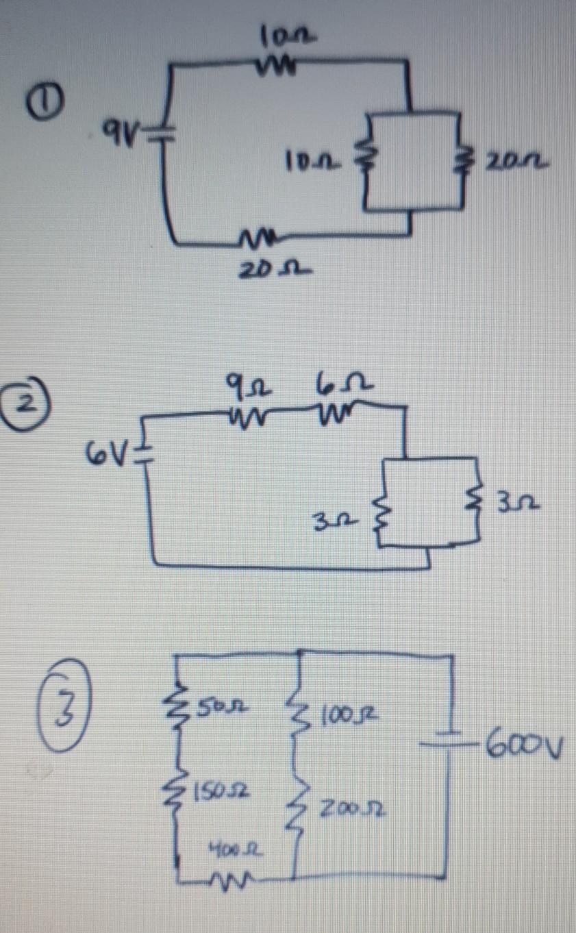 Solved Find total resistance, current, and voltage for each. | Chegg.com