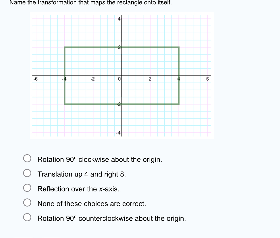Solved Name the transformation that maps the rectangle onto | Chegg.com