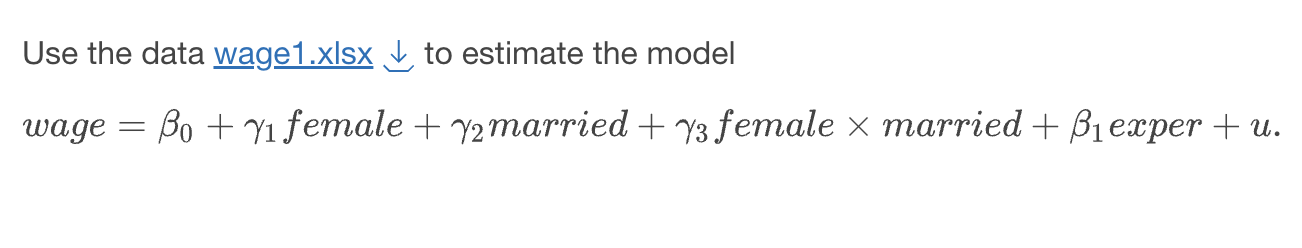 Solved )Use the data wage1.xlsxdarr to estimate the model | Chegg.com
