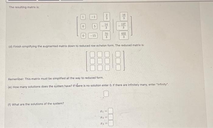 Solved Solve the following system using augmented matrix | Chegg.com
