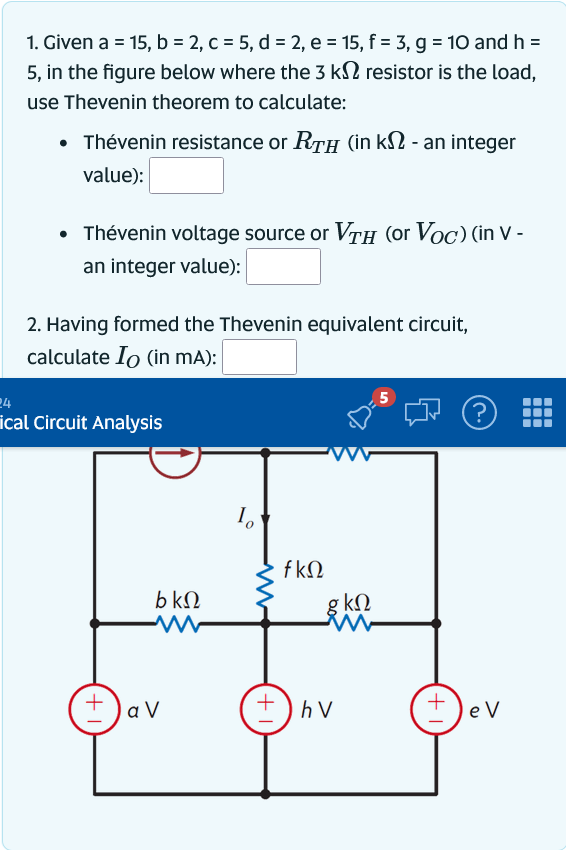 Solved Given a=15,b=2,c=5,d=2,e=15,f=3,g=10 ﻿and h=5 , ﻿in | Chegg.com