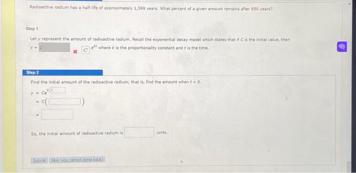 Solved Radioactive radium has a half-life of approximately | Chegg.com