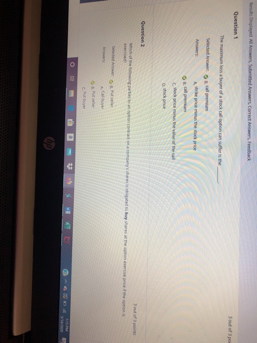 Solved Results Displayed All Answers, Submitted Answers, | Chegg.com