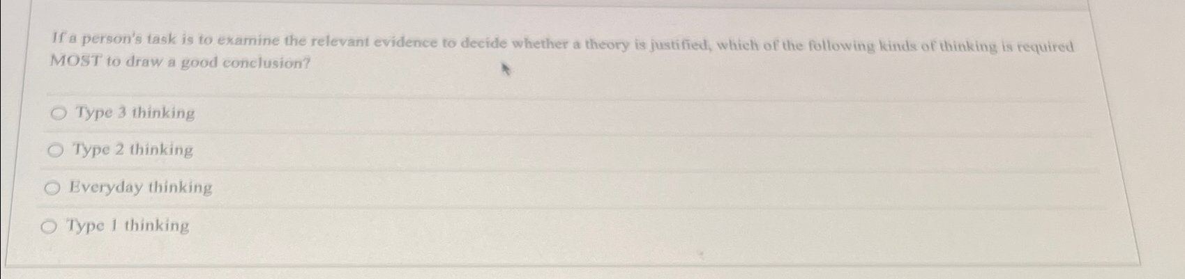 Solved If a person's task is to examine the relevant | Chegg.com