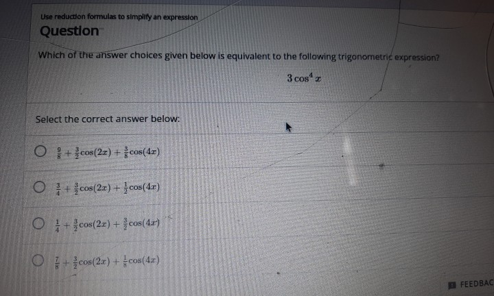 Solved Use reduction formulas to simplify an expression | Chegg.com