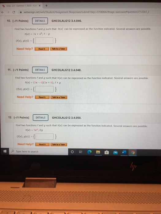 Solved 3. [-/1 Points) DETAILS GHCOLALG12 3.4.016. Let f(x) | Chegg.com