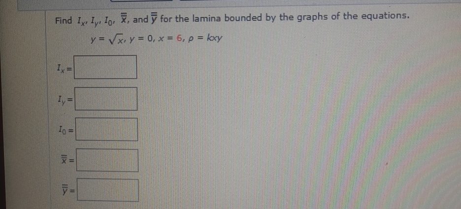 Solved Find Ix,Iy,I0,bar (x‾), ﻿and ?bar (?bar (y)) ﻿for the | Chegg.com