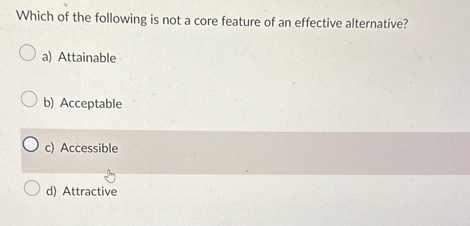 Solved Which of the following is not a core feature of an | Chegg.com