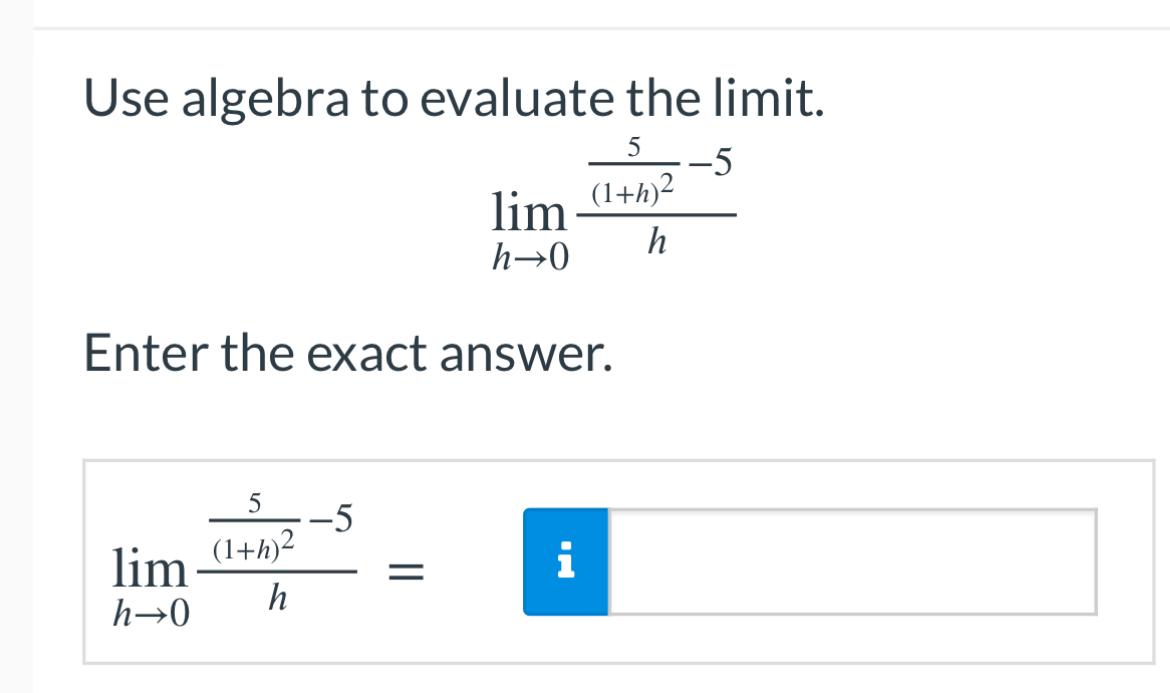 Solved Use algebra to evaluate the | Chegg.com