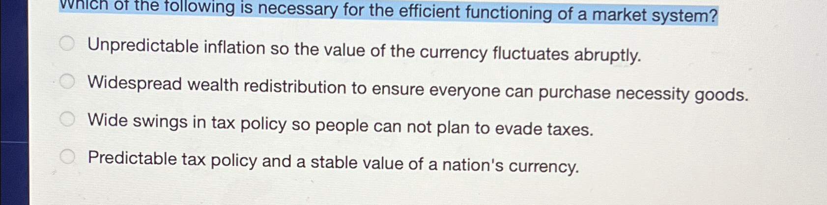 Solved Vvich of the following is necessary for the efficient | Chegg.com