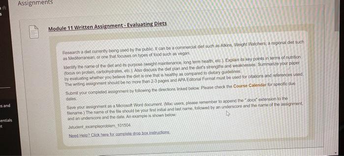 Assignments Module 11 Written Assignment - Evaluating | Chegg.com