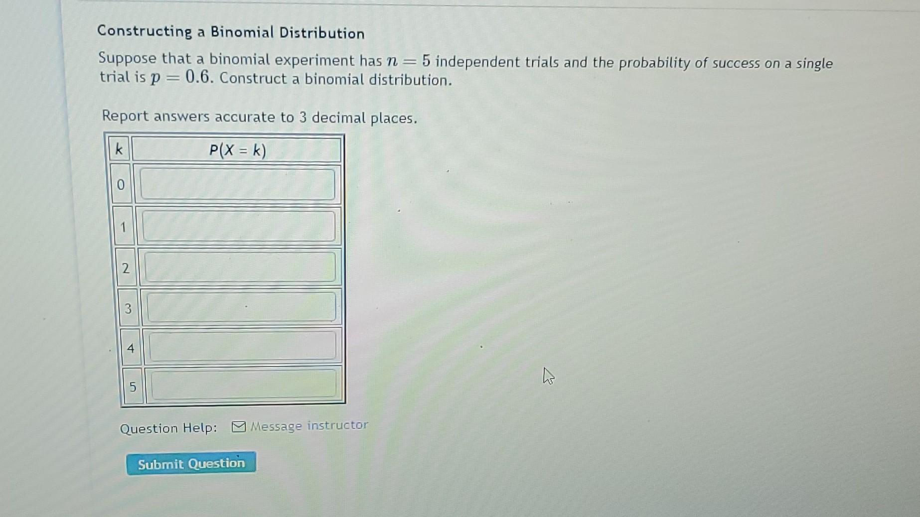 Solved Constructing a Binomial Distribution Suppose that a | Chegg.com