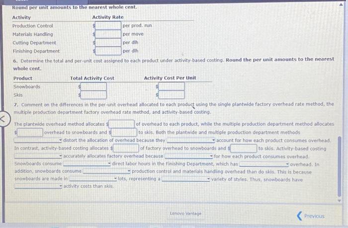4. Determine the total and per-unit factory | Chegg.com