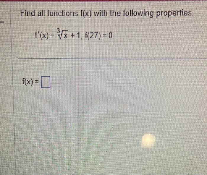 Solved Find all functions f(x) with the following | Chegg.com