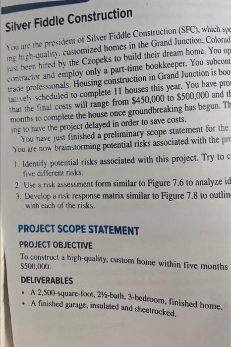 Solved PROJECT SCOPE STATEMENT PROJECT OBJECTIVE To design | Chegg.com