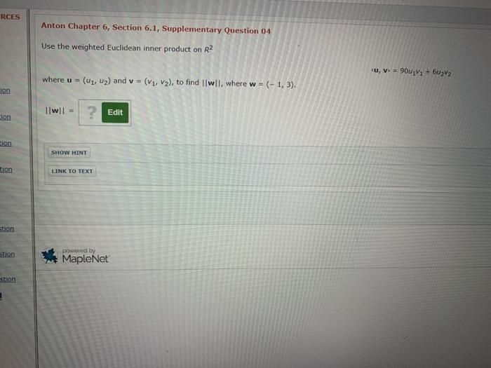 Solved RCES Anton Chapter 6, Section 6.1, Supplementary | Chegg.com Solved RCES Anton Chapter 6, Section 6.1, Supplementary | Chegg.com