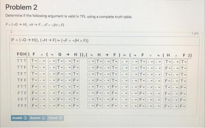 Solved Problem 1 Determine if the following argument is | Chegg.com