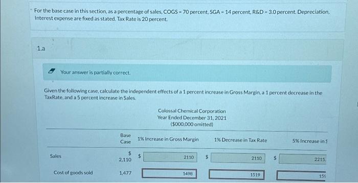 Solved For the base case in this section, as a percentage of | Chegg.com