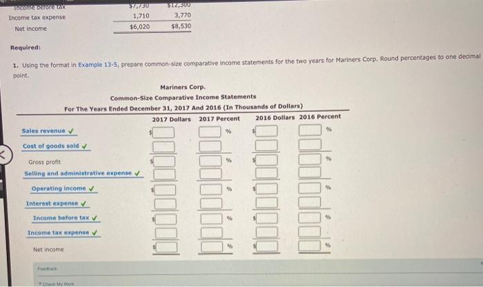 Solved Common-Size Income Statements and Horizontal Analysis | Chegg.com