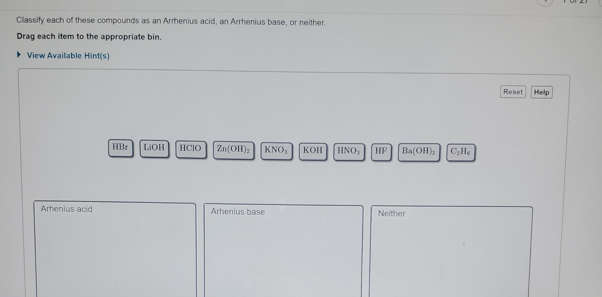 Solved Classify each of these compounds as an Arrhenius | Chegg.com