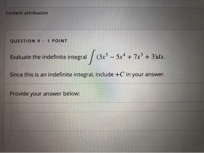 Solved Content attribution QUESTION 9 . 1 POINT Evaluate the | Chegg.com Solved Content attribution QUESTION 9 . 1 POINT Evaluate the | Chegg.com