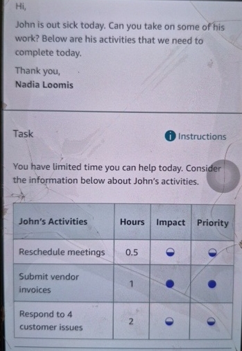 Solved Hi ,John is out sick today. Can you take on some of | Chegg.com